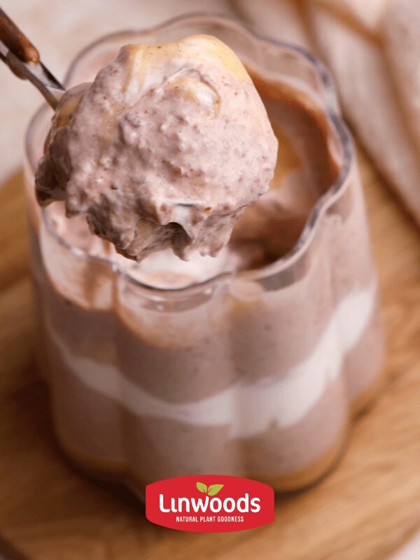 4 Steps to Creamy Layered Banoffee Flax Pudding | Linwoods Health Foods