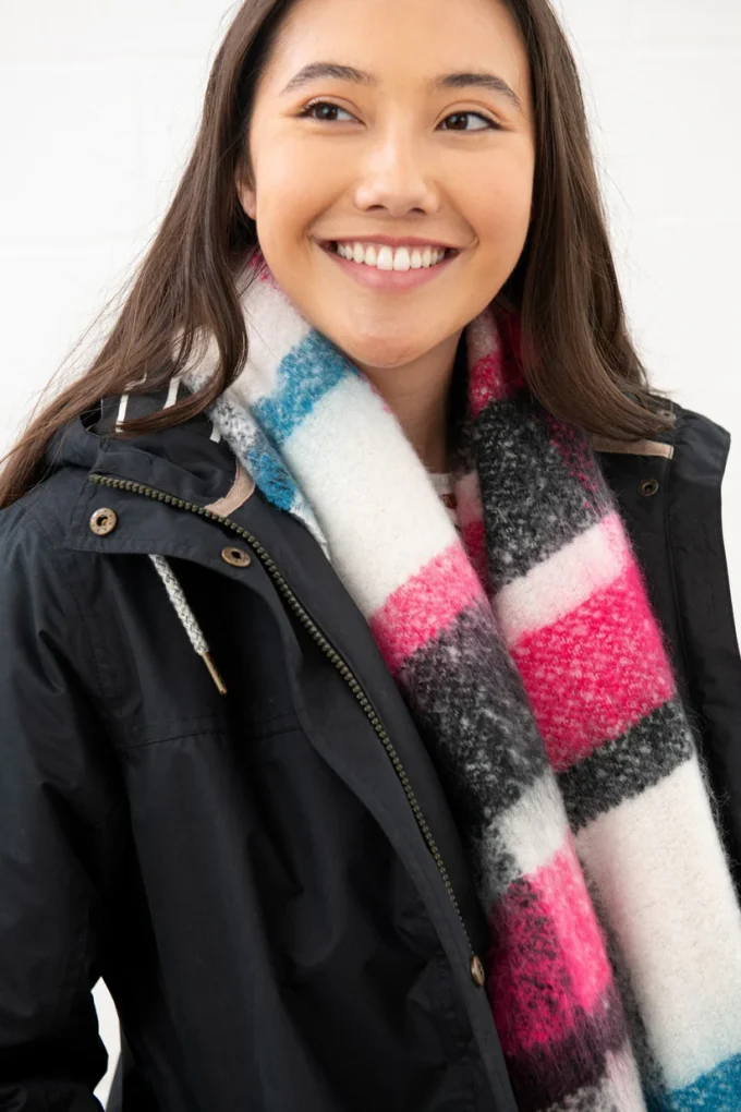 Lighthouse Scarf - Pink Deep Teal Black - Martin Pears Engineering ...