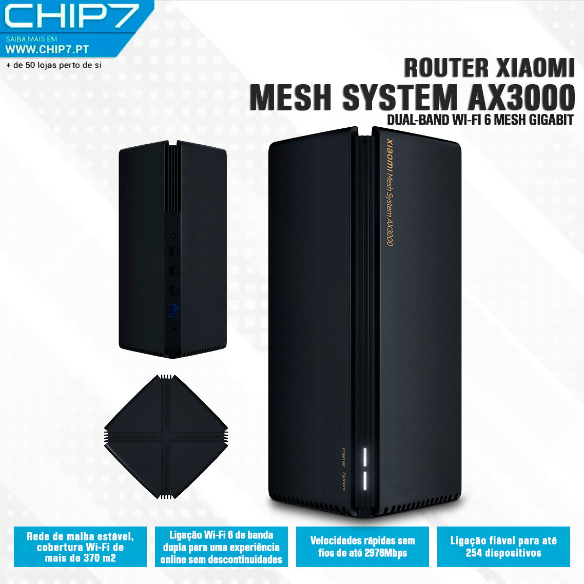 Router Mesh System AX3000 Dual-Band Wifi 6 Mesh Gigabit Pack 1 | CHIP7