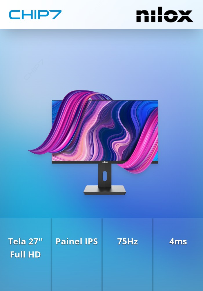 Monitor Nilox - 27" Full HD IPS / 75Hz / 4ms / VGA HDMI DP - NXM27REG02 ...